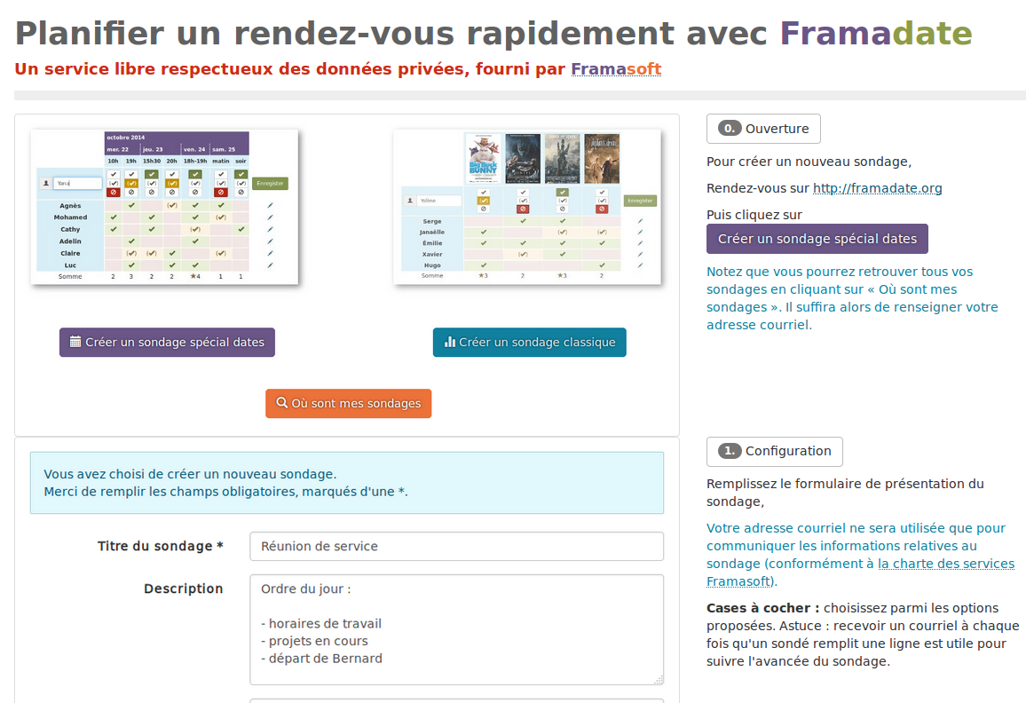 Framadate : un tuto et un openbar. – Framablog