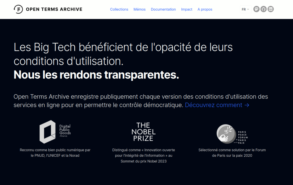 Open Terms Archive : rendre transparentes les modifications de CGU ...